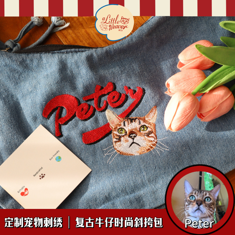 Custom Embroidered Pet Retro Denim Fashion Crossbody Bag | Beijing ...
